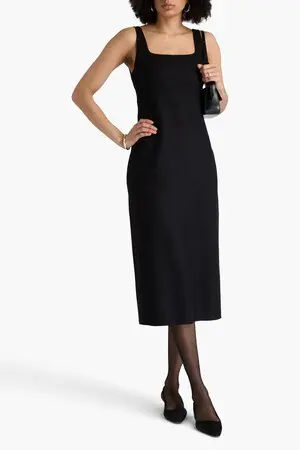 Vince Wool-blend Flannel Midi Dress