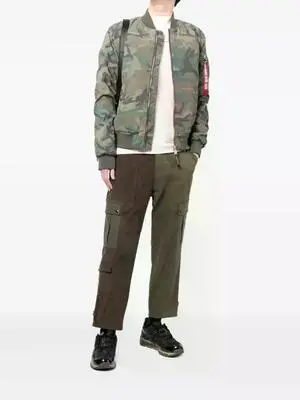 Alpha Industries Camouflage Zip-up Bomber Jacket - Green