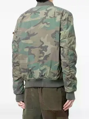 Alpha Industries Camouflage Zip-up Bomber Jacket - Green
