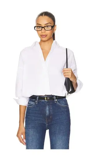 Good American Poplin Bubble Shirt