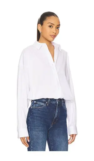 Good American Poplin Bubble Shirt