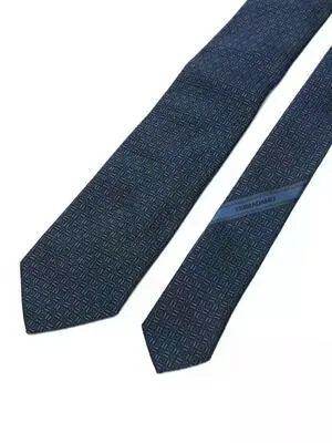 FERRAGAMO Geometric-pattern Silk Neck Tie