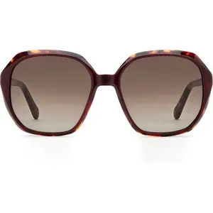 Fossil 54mm Gradient Octagon Sunglasses - Burgundy Havana