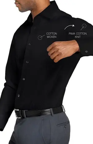 W.R.K Slim Fit Solid Reworked Dress Shirt - Black