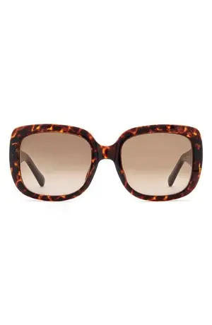 Fossil 54mm Rectangular Sunglasses Havana