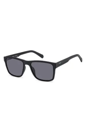 Fossil 56mm Square Sunglasses - Matte Black/ Grey