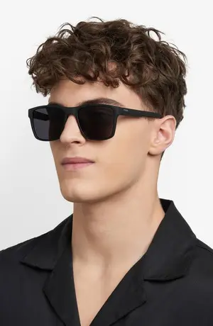 Fossil 56mm Square Sunglasses - Matte Black/ Grey