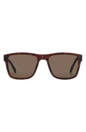 Fossil 56mm Square Sunglasses Matte Havana/ Brown