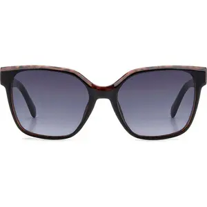 Fossil 55mm Cat Eye Sunglasses - Black/ Dark Grey Sf