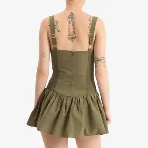 PEACHY DEN Dylan Romper Dress - Leaf