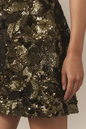 HELSI Linda Strapless Floral Sequin Mini Dress - Bronze