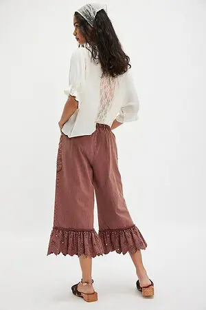 Free People Eyelet Detail Bloomers - Brown
