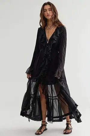Free People Isla Midi Dress - Black