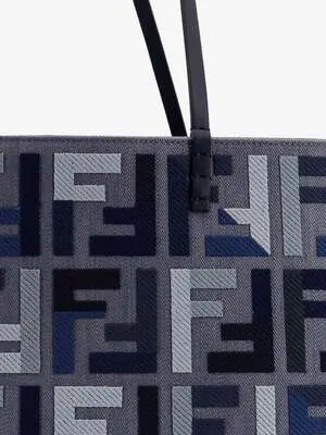 Fendi Large Ff Jacquard Fabric Tote