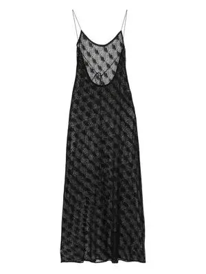 ATU BODY COUTURE Patterned Open-back Maxi Dress - Black