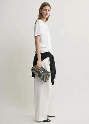 TOTEME T-lock Woven-leather Clutch - Black