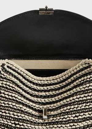 TOTEME T-lock Woven-leather Clutch - Black
