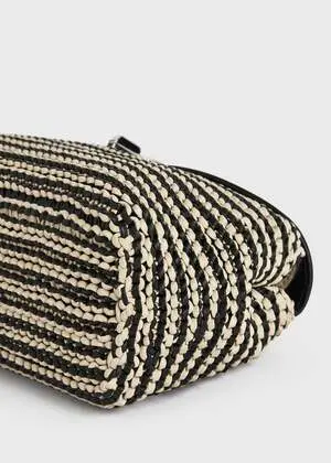 TOTEME T-lock Woven-leather Clutch - Black