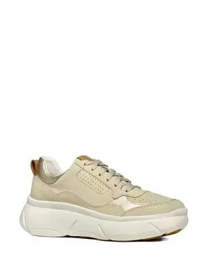 Geox Perforated Suede Leather Sneakers