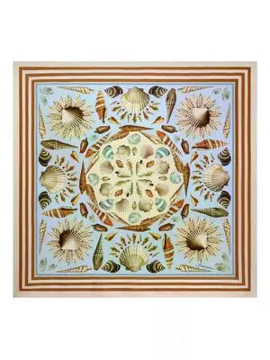 Dolce & Gabbana Shell-print Silk Scarf - Blue
