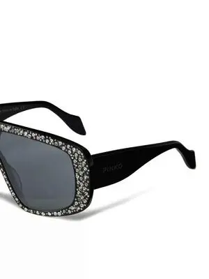 Pinko Oversized Mask Sunglasses With Swarovski Stones