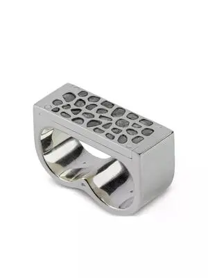 PARTS OF FOUR Plate Double Diamond Ring - Silver