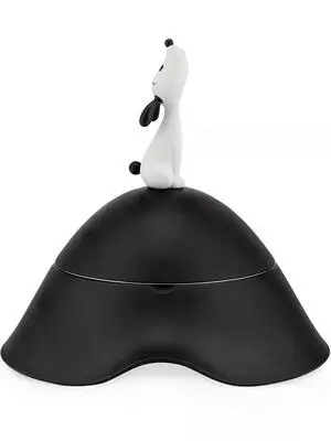 ALESSI Lula Lid-detail Dog Bowl - Black