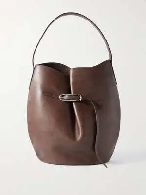 LIFFNER Leather Bucket Bag - Dark Brown