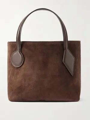 LIFFNER Micro Leather-trimmed Suede Tote - Brown