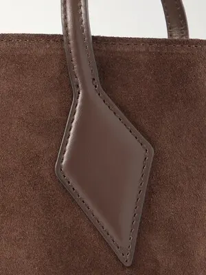 LIFFNER Micro Leather-trimmed Suede Tote - Brown