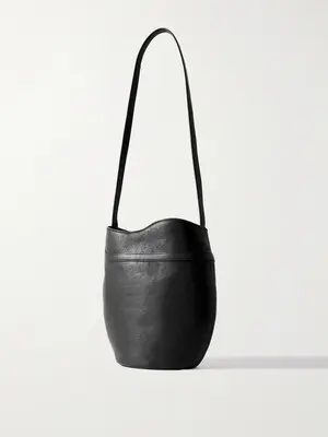 LIFFNER Buckled Leather Bucket Bag - Black