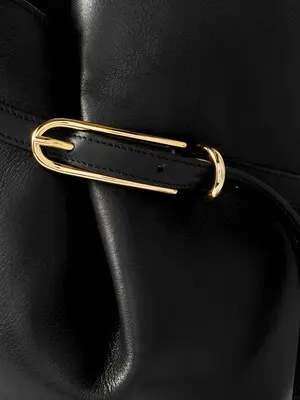 LIFFNER Buckled Leather Bucket Bag - Black