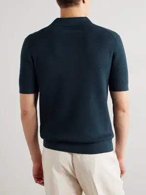 Zegna Slim-fit Cotton-piqué Polo Shirt - Blue