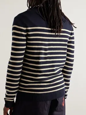 Valentino Garavani Logo-intarsia Striped Virgin Wool Sweater