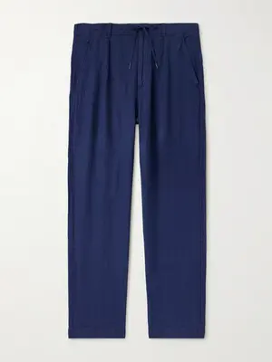 Polo Ralph Lauren Straight-leg Pleated Linen Trousers - Blue