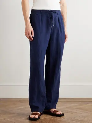 Polo Ralph Lauren Straight-leg Pleated Linen Trousers