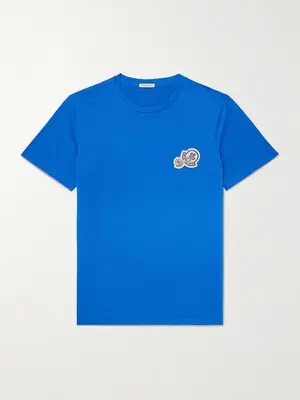 Moncler Logo-appliquéd Cotton-jersey T-shirt - Blue