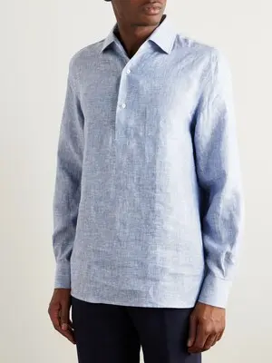 Loro Piana André Linen Half-placket Shirt
