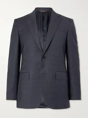 Canali Super 130s Slim-fit Checked Wool Suit Jacket