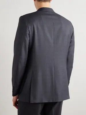 Canali Super 130s Slim-fit Checked Wool Suit Jacket