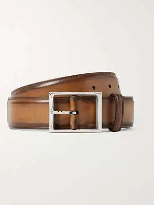 Berluti 3.5cm Classic Leather Belt - Tan