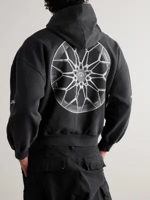 Balenciaga Lamborghini Printed Cotton-jersey Zip-up Hoodie