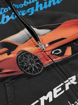 Balenciaga Lamborghini Printed Cotton-jersey Zip-up Hoodie