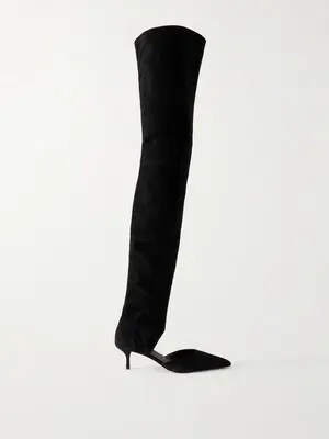 Alaïa Cutout Stretch-suede Over-the-knee Boots