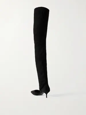 Alaïa Cutout Stretch-suede Over-the-knee Boots