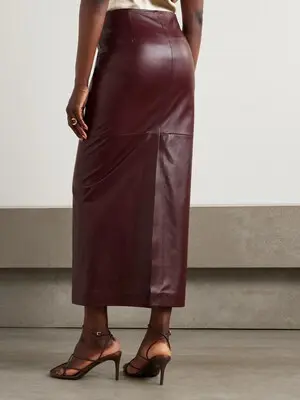 Brunello Cucinelli Paneled Leather Maxi Skirt