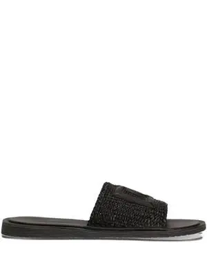 Dolce & Gabbana Logo-appliqué Slides - Black