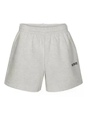 ROTATE BY BIRGER CHRISTENSEN Elasticated Organic Cotton Shorts - Grey