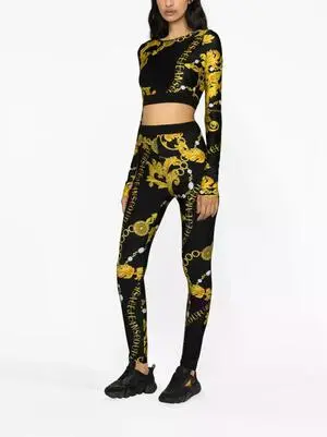 Versace Logo Couture-print Crop Top