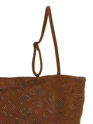 MC2 SAINT BARTH Athena Embellished Leopard Print Bandeau Bikini Top